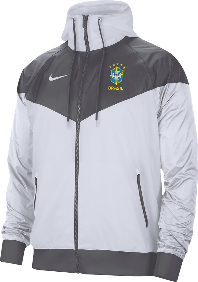 Nike Men's Brazil Windrunner Soccer Jacket in White - ShopStyle