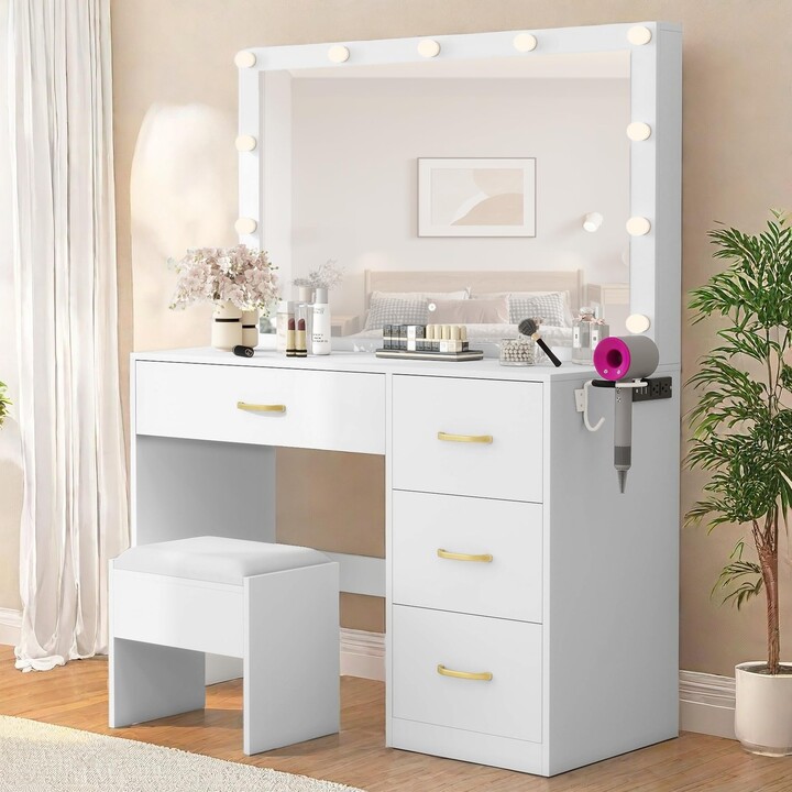 DWVO Makeup Vanity with Lighted Mirror - ShopStyle Dressers & Armoires
