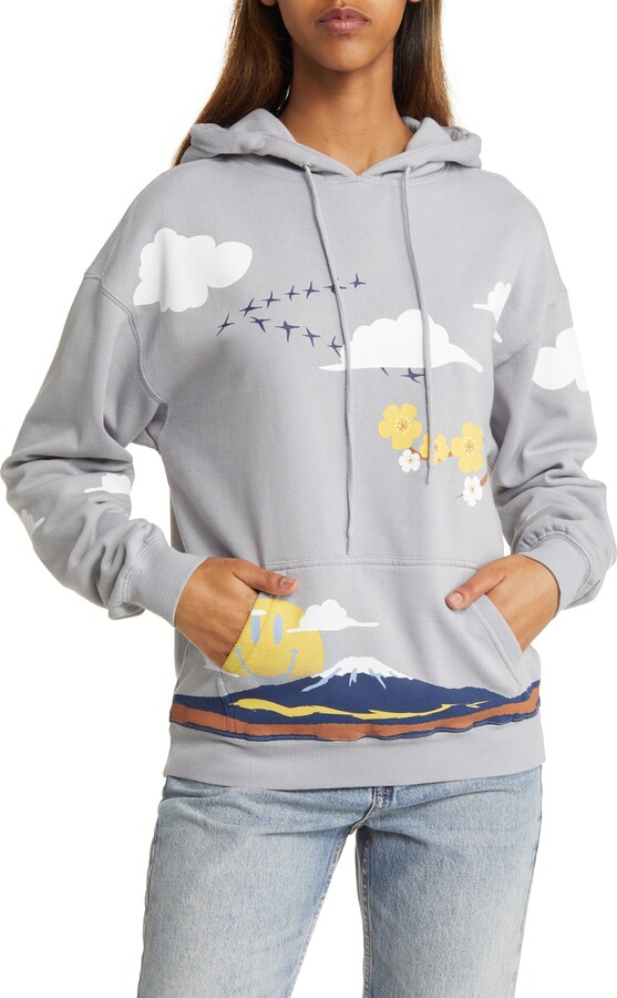 CONEY ISLAND PICNIC Mt. Smile Graphic Fleece Hoodie - ShopStyle