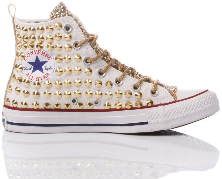 Converse Womens White Fabric Hi Top Sneakers - ShopStyle