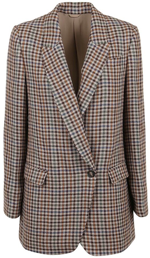 Brunello Cucinelli Houndstooth Pattern Jacket - ShopStyle Blazers