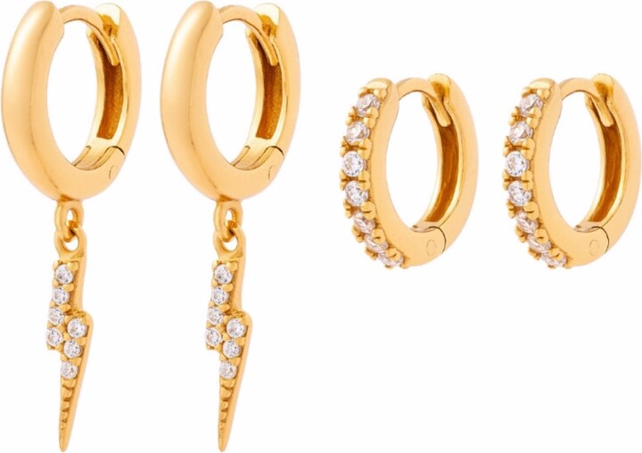 Cartilage Cartel Women's Bolts Ear Stacking Set Gold - ShopStyle