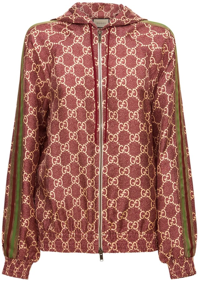 Gucci Silk twill logo jacket - ShopStyle