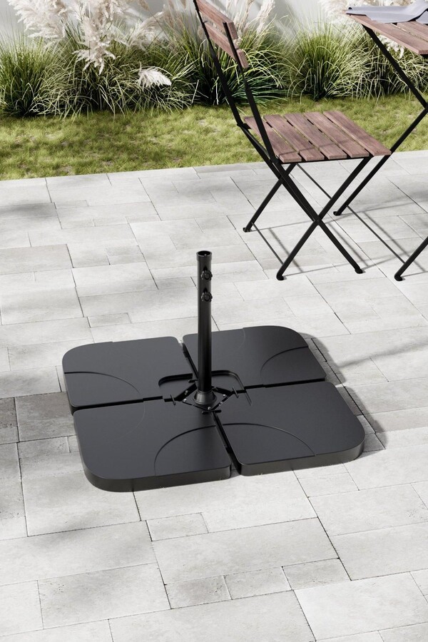 Garden Sanctuary Freestanding Water and Sand Filled HDPE Square Parasol ...