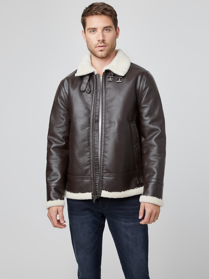 Guess Factory Magnus Faux-Leather Jacket - ShopStyle