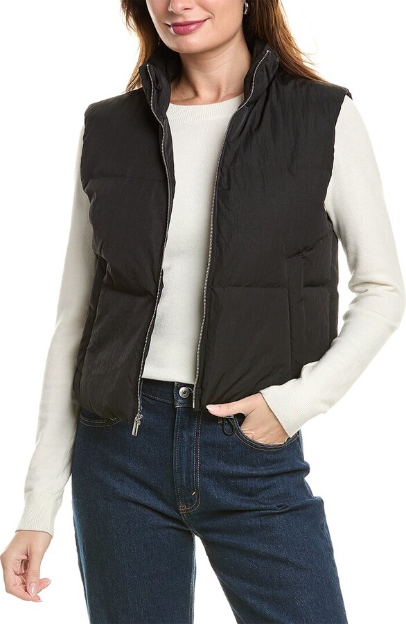 Theory Crop Puffer Vest - ShopStyle