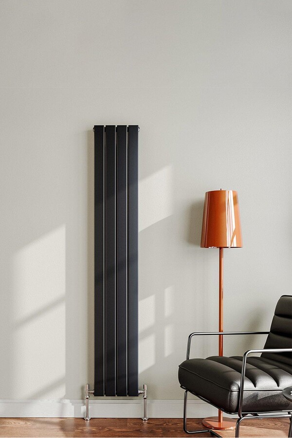 Living and Home 1800×304mm Steel Smoke Grey Vertical Tall Radiator with ...