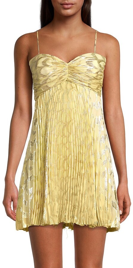 Delfi Nicole Pleated Silk Minidress - ShopStyle Day Dresses