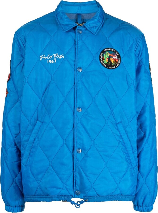 Polo Ralph Lauren Logo-Patch Quilted Jacket - ShopStyle