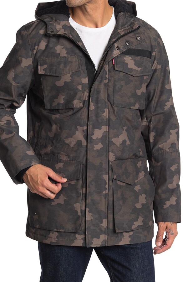 Levi's Hooded Drawcord Waist Parka Jacket - ShopStyle Outerwear