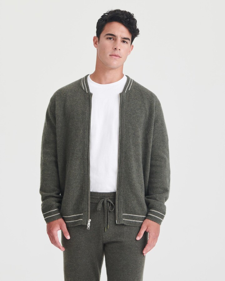 Naadam Luxe Cashmere Varsity Bomber Jacket - ShopStyle