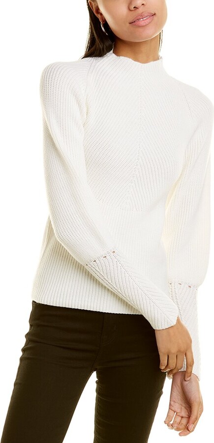 Rebecca Taylor Backless Mock Neck Wool Sweater - ShopStyle