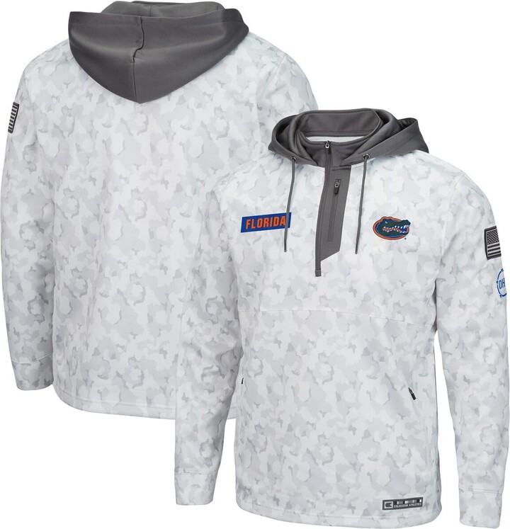 Colosseum Men's Arctic Camo Florida Gators Oht Military-Inspired Appreciation Quarter-Zip Hoodie ...