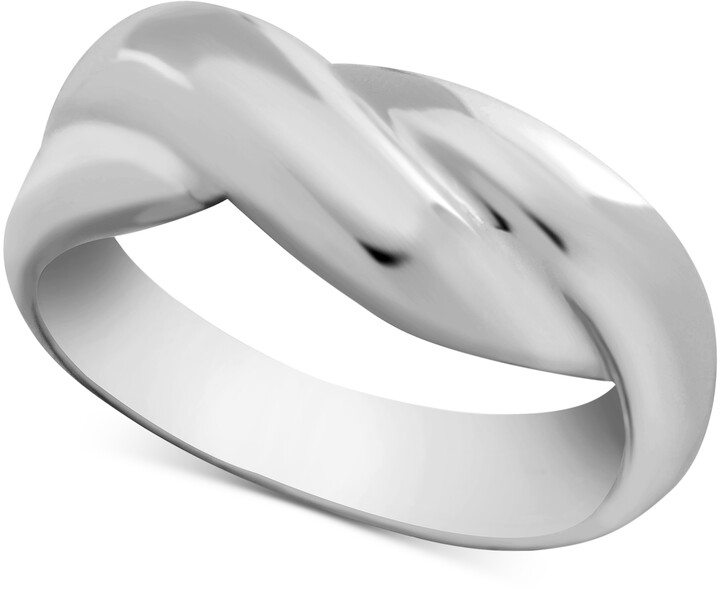 Essentials And Now This Sculpted Overlap Ring in Silver-Plate - ShopStyle