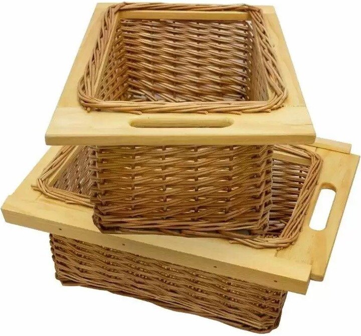Monstershop 2 x Pull Out Wicker Kitchen Baskets 600mm - ShopStyle Food ...