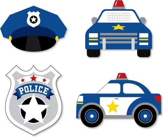 Big Dot of Happiness Calling All Units - Police - DIY Shaped Cop ...