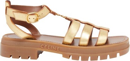 Celine Clea Triomphe gladiator chunky sandals in calfskin - ShopStyle