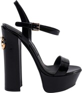 Dolce & Gabbana Logo Plaque Polished Platform Sandals - ShopStyle