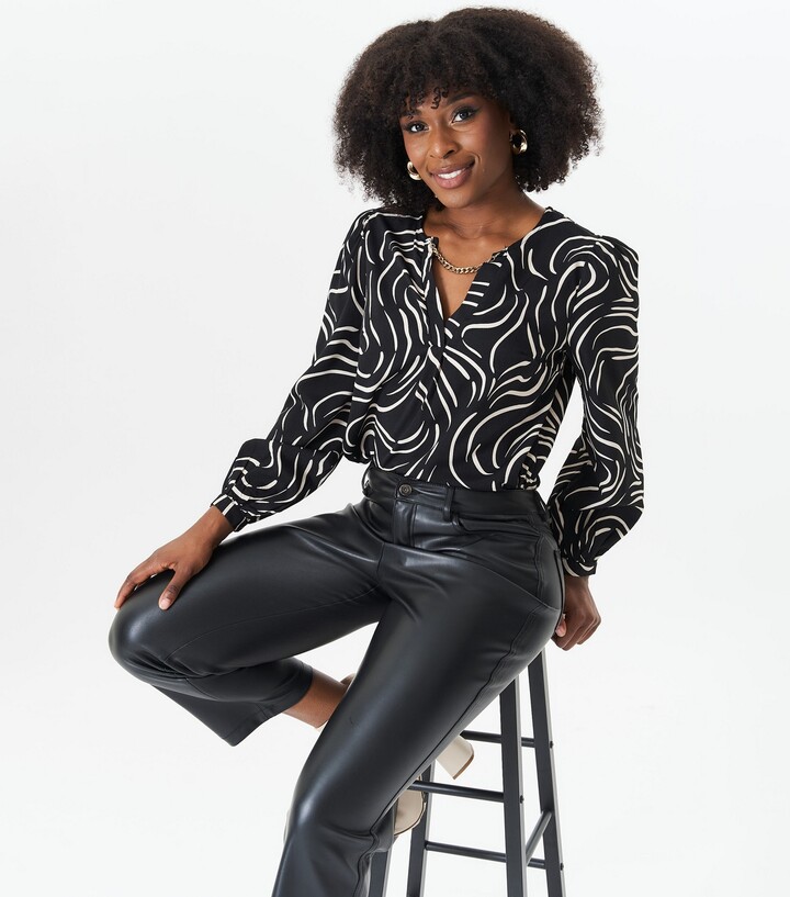 Women's Black Abstract Top Gini London - ShopStyle