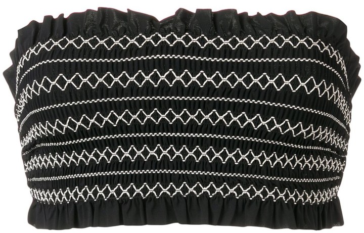 Tory Burch Costa ruffle bandeau top - ShopStyle