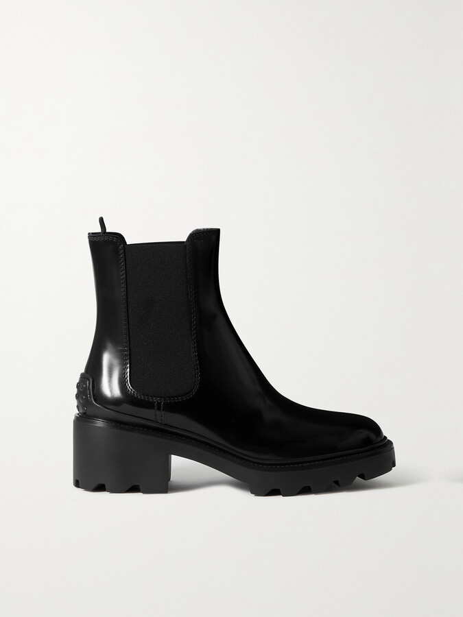 Tod's Patent-leather Chelsea Boots - Black - ShopStyle