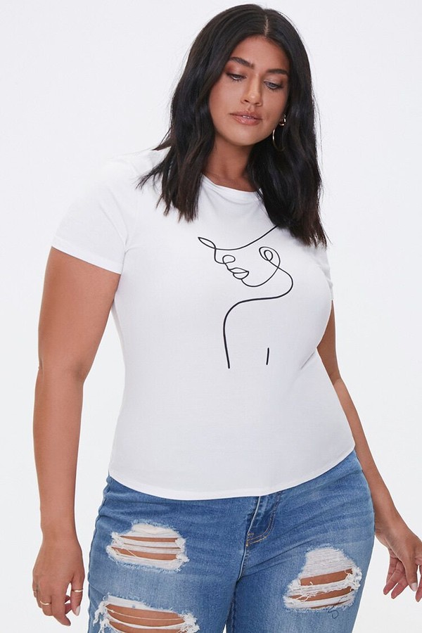 Forever 21 Plus Size Line Art Graphic Tee - ShopStyle T-shirts