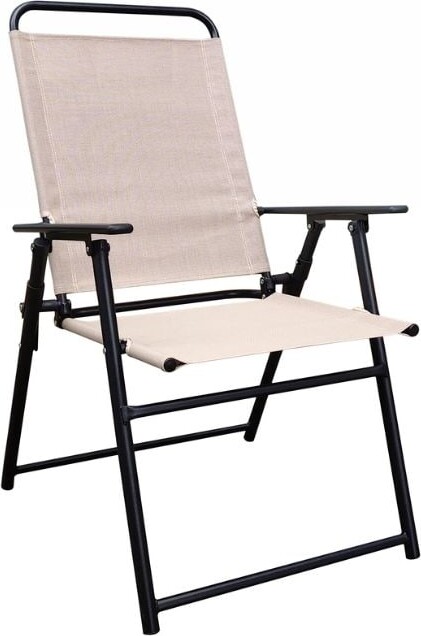 Living Accents Black Steel Frame Sling Chair Tan - ShopStyle