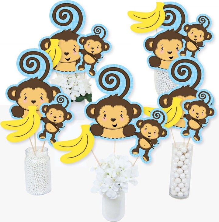 Big Dot Of Happiness Blue Monkey Boy - Baby Shower or Birthday ...