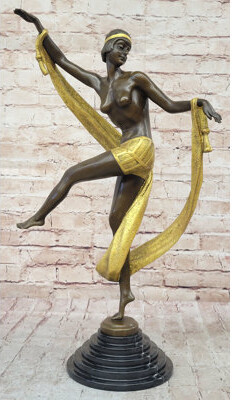 Red Barrel Studio Tekisha Hot Cast Bronze Art Deco Figural Sculpture Of ...