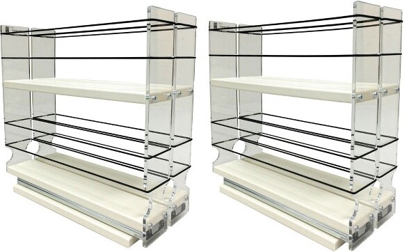 Vertical Spice 2-Tier Dual Drawer Full Extension Cabinet Mount Sliding ...