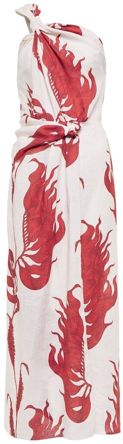 Johanna Ortiz Southern Pacific linen midi dress - ShopStyle