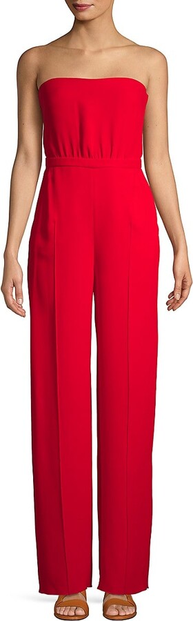 Valentino Strapless Cutout Silk Jumpsuit - ShopStyle
