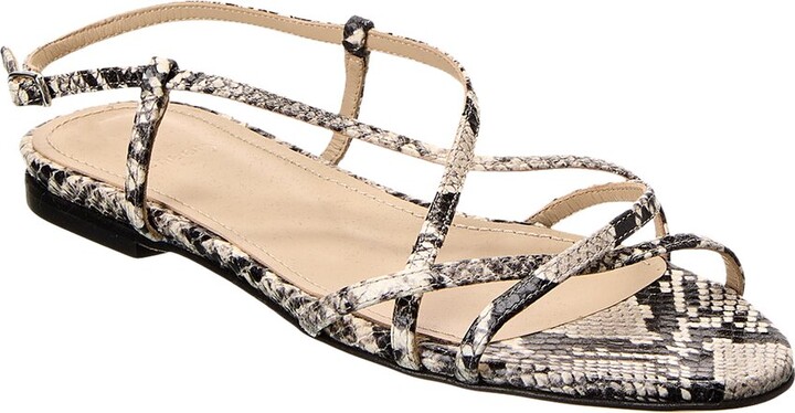 Theory Strappy Python-Embossed Leather Sandal - ShopStyle