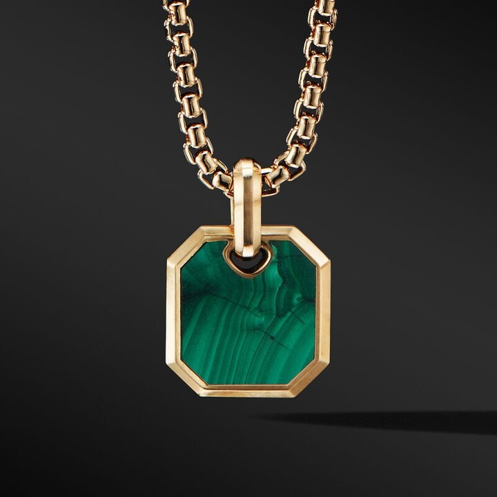 David Yurman Roman Amulet in 18K Yellow Gold with Malachite in ...