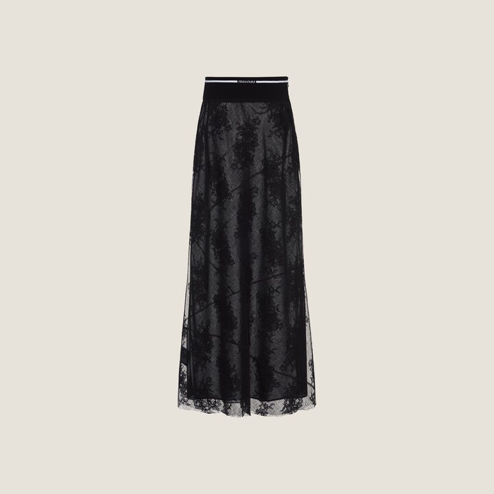Miu Miu Long Lace Skirt - ShopStyle