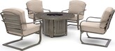 Agio Tara 5-Pc. Round Fire Pit Chat Set (1 Fire Pit & 4 C-Spring Chairs ...