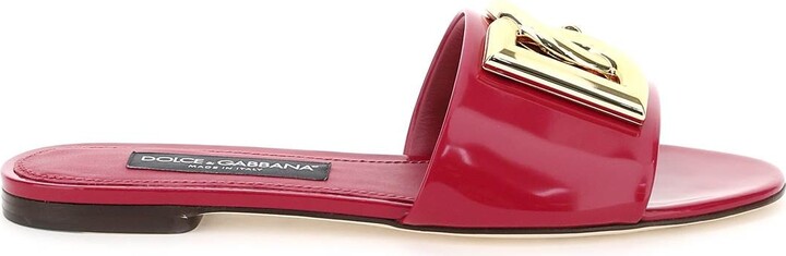 Dolce & Gabbana Patent Leather Slides - ShopStyle Mules