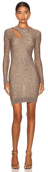 Stella McCartney Sequin Drip Mini Dress in Grey - ShopStyle