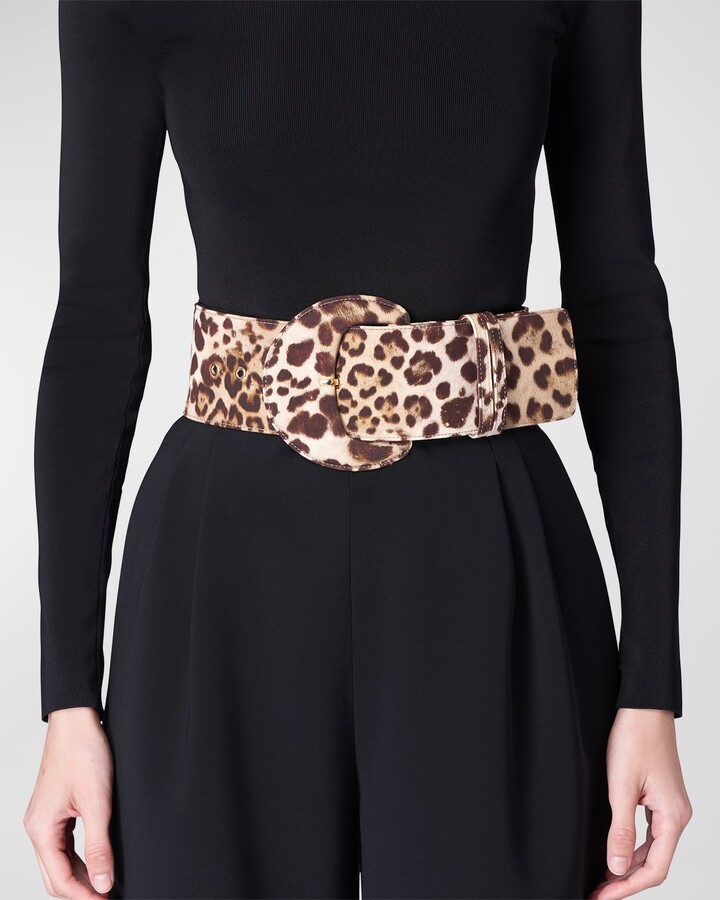 Carolina Herrera Demi Lune Leopard-Print Wide Belt - ShopStyle