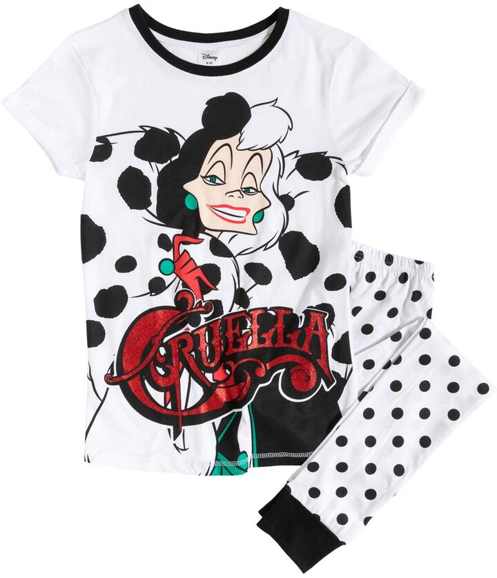 TDP Textiles Womens Cruella de Vil 101 Dalmatians Pyjamas White/Off ...