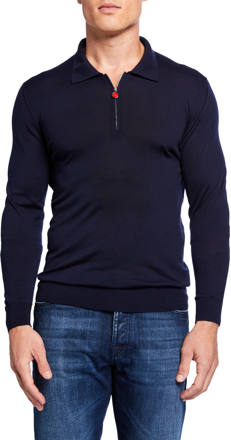 Kiton Men's Long-Sleeve Zip Polo Shirt - ShopStyle