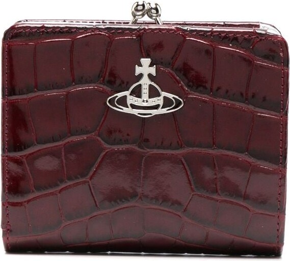Vivienne Westwood Orb-plaque crocodile-effect wallet - ShopStyle