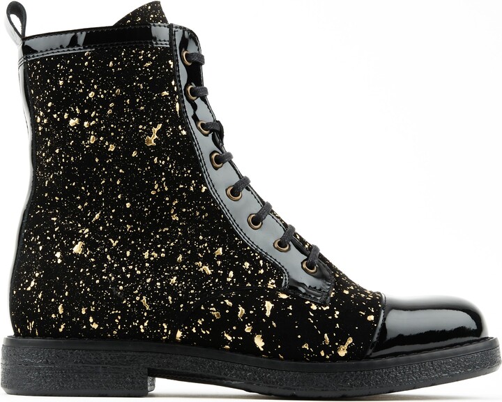 Embassy London USA - Traveller - Black & Gold - Womens Ankle Boots ...