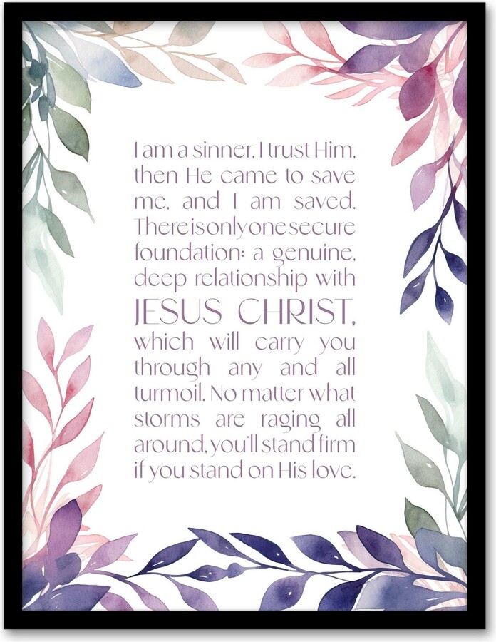 Artery8 Wall Art Print I am a Sinner Charles Spurgeon Quote Bible Verse ...