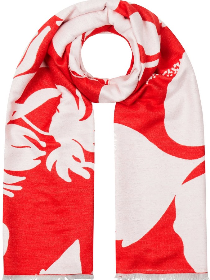 Bloom Silhouette Red & White Stole - ShopStyle Scarves & Wraps