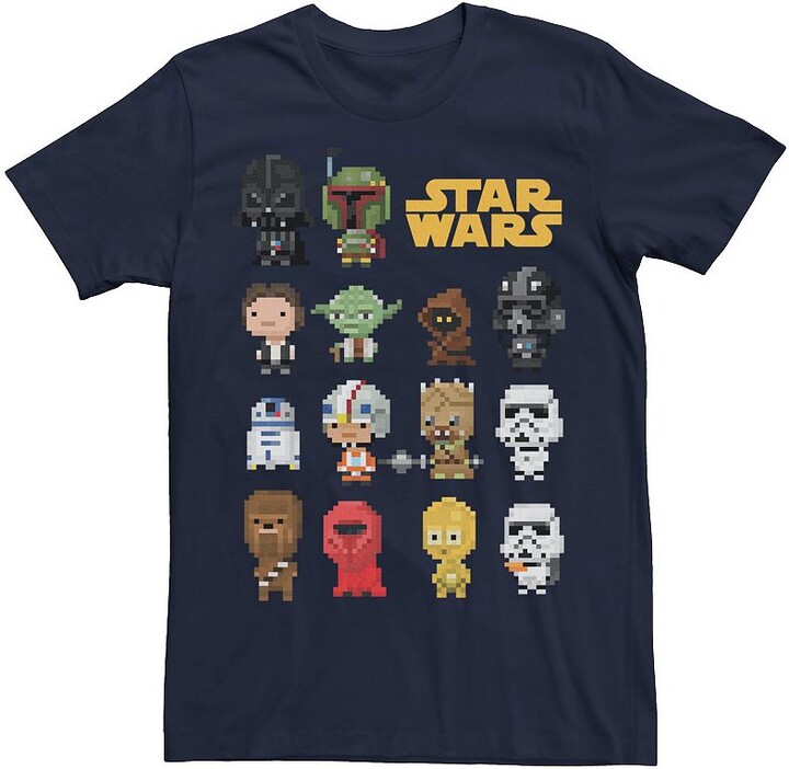 Licensed Character Men's Star Wars Heroes Villains 8-Bit Pixel Sprites ...