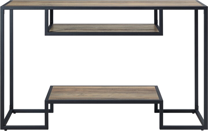 Simplie Fun Idella Console Table in Rustic Oak & Black Finish - ShopStyle