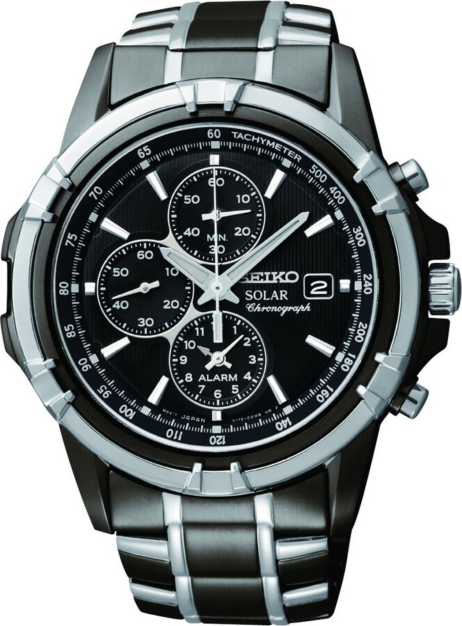 Seiko Men's SSC143 Stainless Steel Solar Watch with Link Bracelet ...