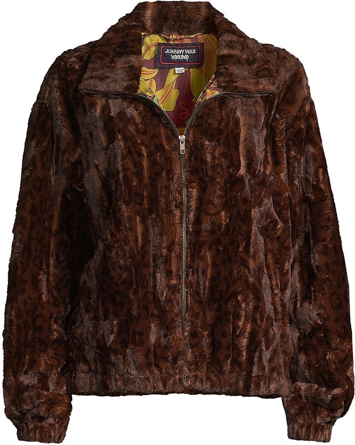 Johnny Was Jaguar Faux Fur Bomber Jacket - ShopStyle