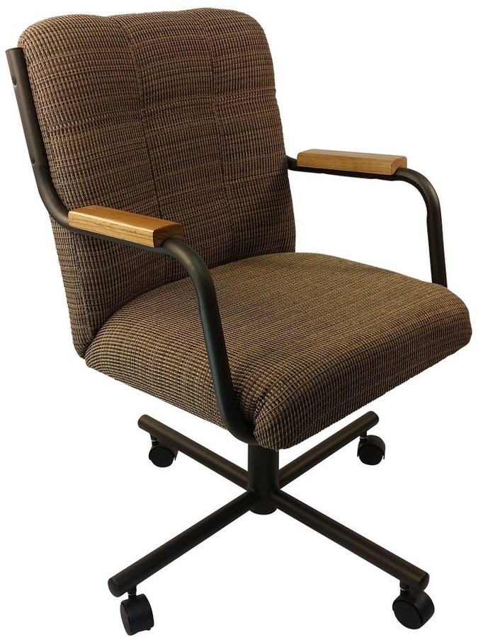 Caster Chair Company Peyton Caster Arm Chair in Walnut Tweed Fabric ...